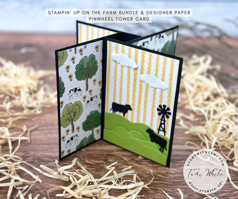 On the Farm [Pinwheel Tower Series #9] | Stampin Up Fun Fold Cards