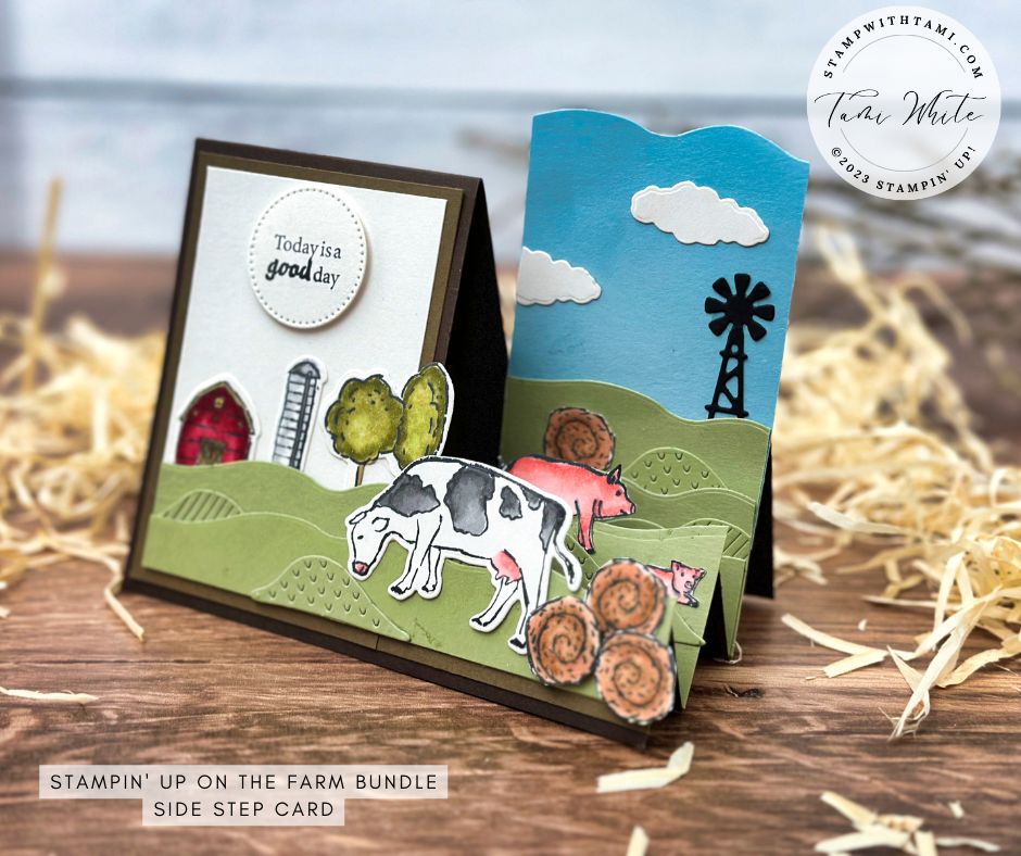 On the Farm [Side Step Series] | Stampin Up Fun Fold Cards