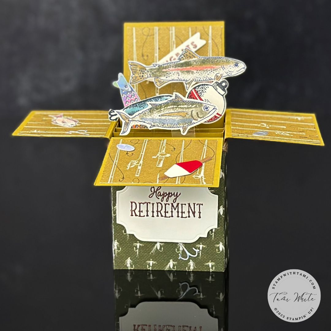 Let's Go fishing Tackle Box Explosion Wow Card | Stampin' Up!