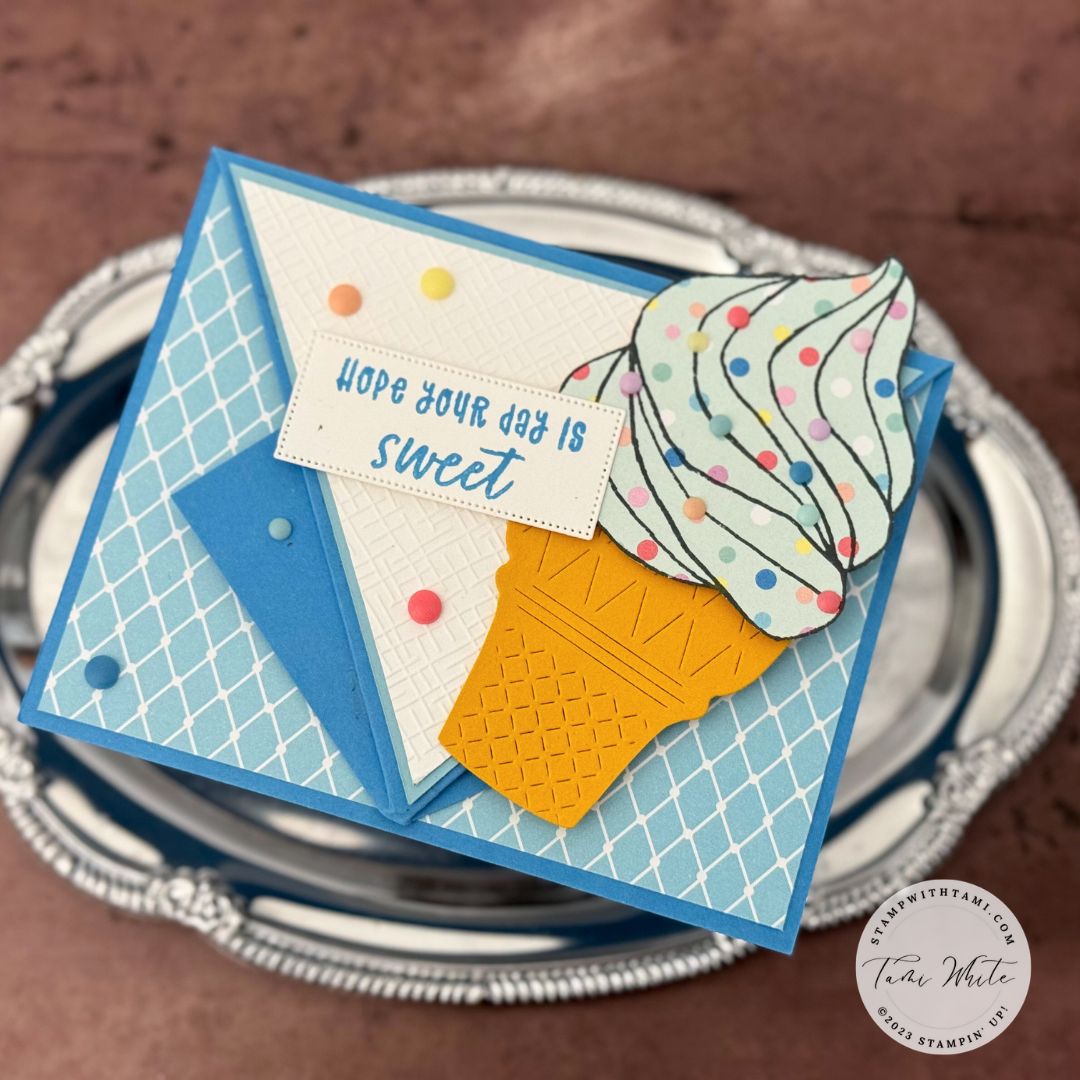 Crafting with the Ice Cream Swirl Fun Fold Card [Arrow Fold Series #3 ...
