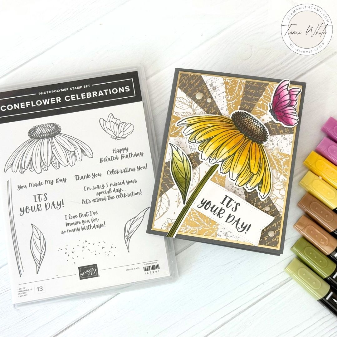 Coneflower Celebrations Card Tutorial with Starburst Background - Stampin' Up! Demonstrator ...